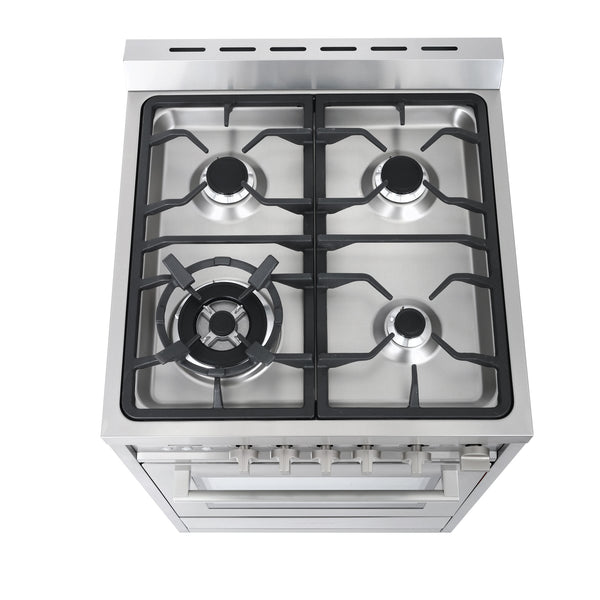 Cosmo 24 in. 2.73 cu. ft. Single Oven Gas Range with 4 Burner Cooktop ...